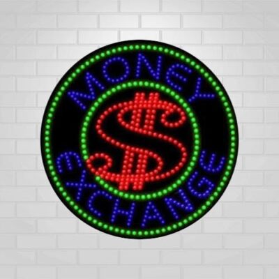 LED Money Exchange Sign for Retail Displays | Light Up Sign | 26"H x 26 ...
