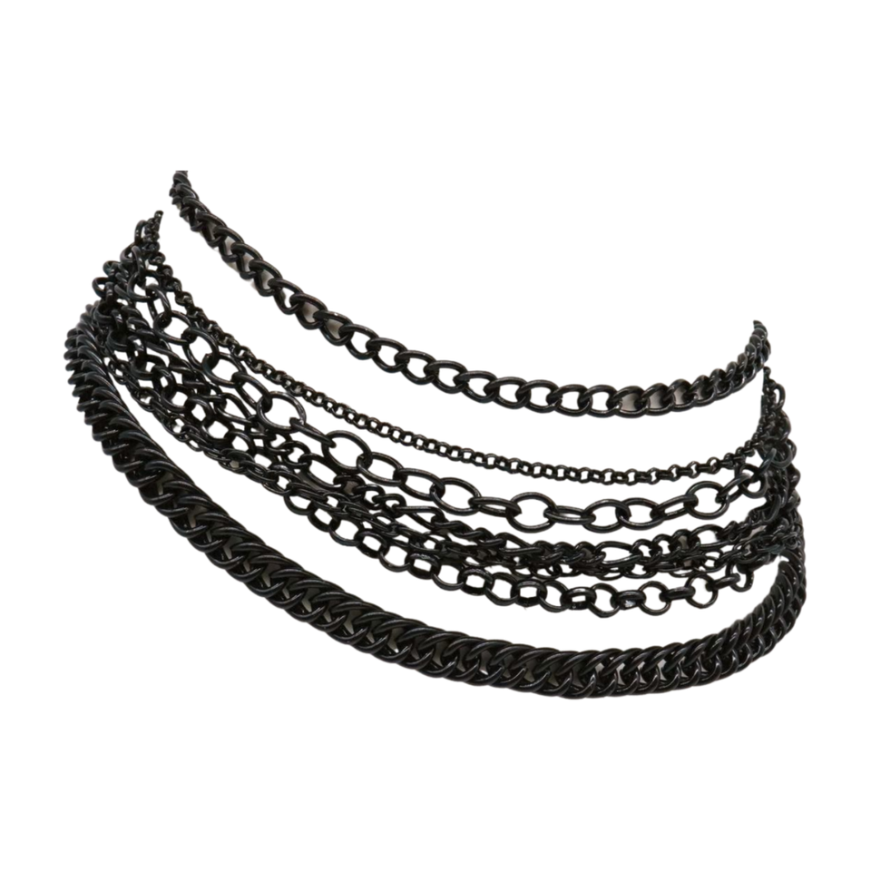 Women Western Boot Black Metal Chain Wrap Around Shoe Bracelet Bling ...