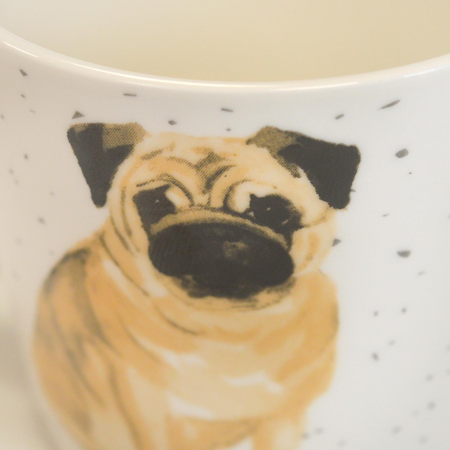 Set Of 4 Dog Design Mugs New Bone China Coffee Tea Cups Pug Cockapoo ...