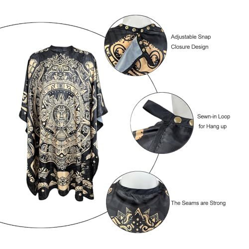 Barber Cape for Men, Haircut Cape with Snap Closures, Mayan Pattern | eBay