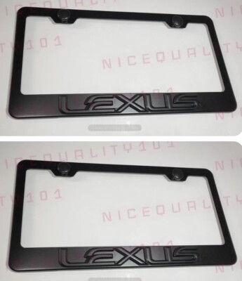 2X 3D Lexus Stainless Steel Black Finished License Plate Frame Holder ...