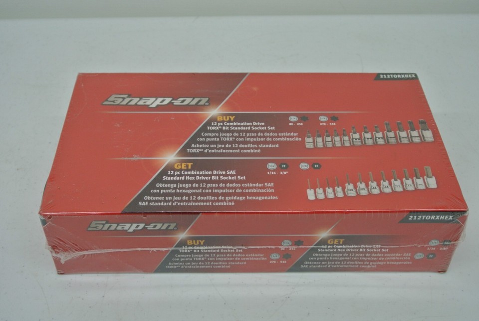 Snap-on Tools NEW 24pc TORX & HEX Combination Bit Set 212TORXHEX 1/4 ...