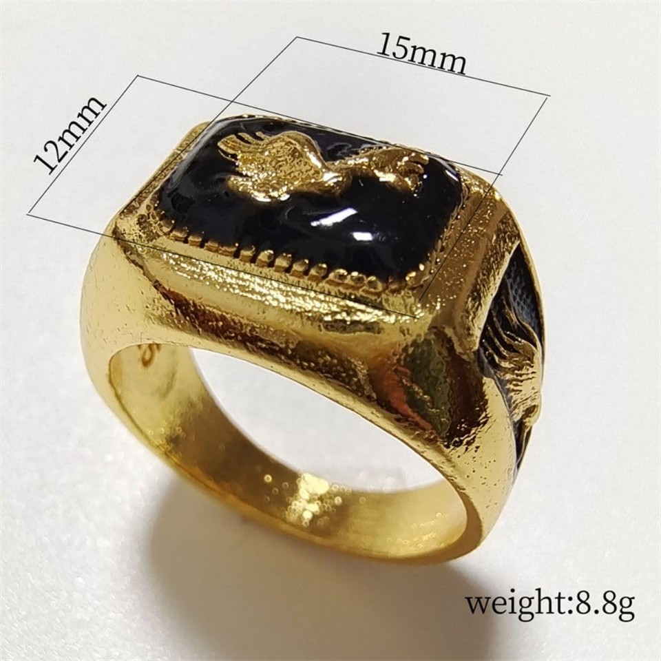 Flying Eagle Ring, Gold Eagle Ring for Men Viking Hawk Ring Punk Gothic ...