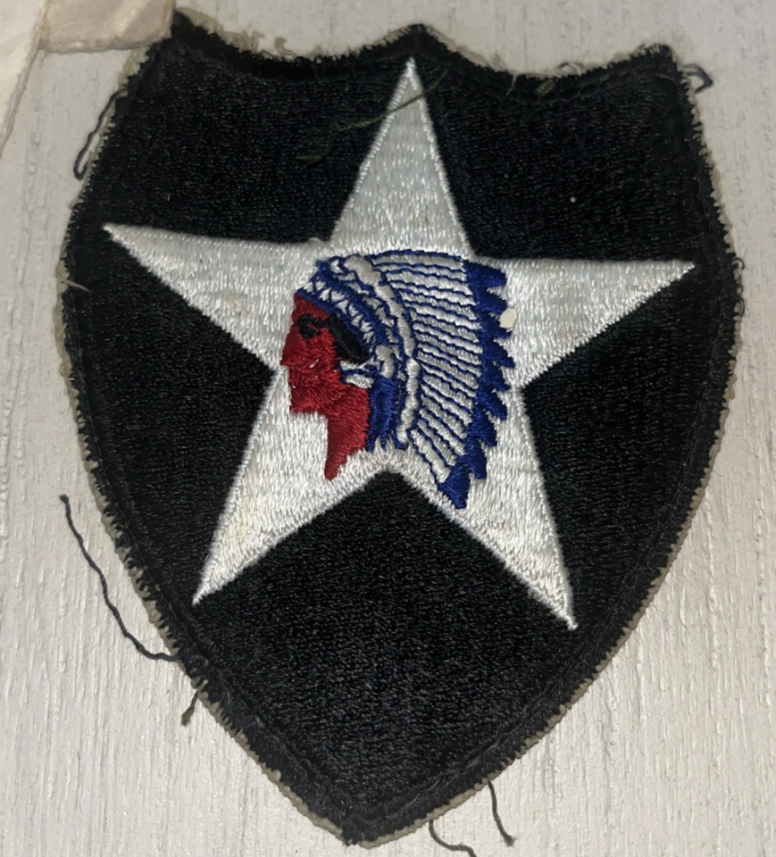 RARE VTG Indian Head Chief Star 2nd Infantry Army Military PATCH WW2 W ...