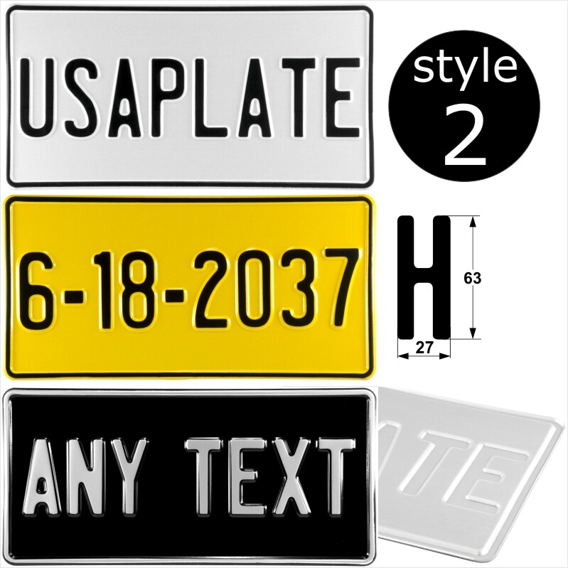 6 Style 12"x6" American USA Import Novelty Pressed metal number show ...