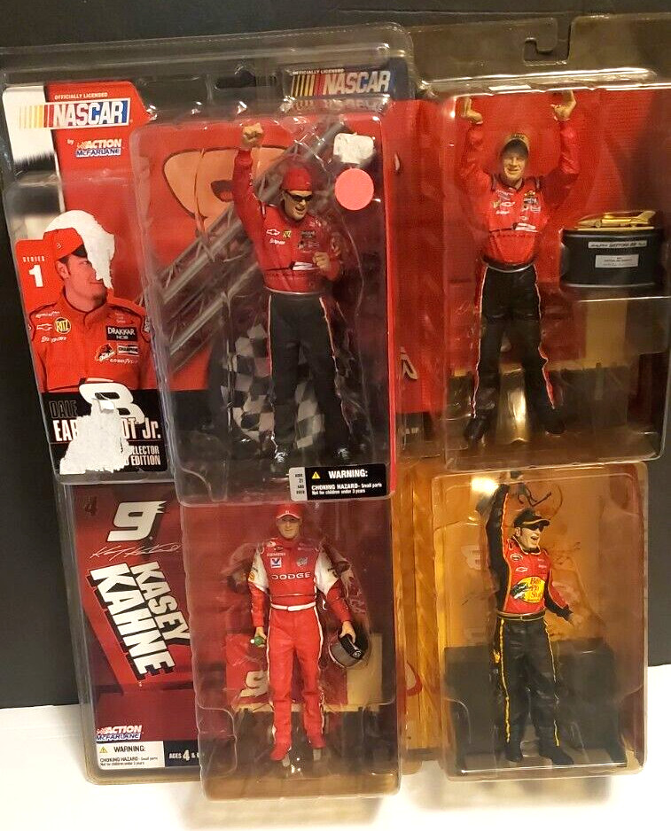 McFarlane Nascar Action Figures 2 Earnhardt Jr. Truex Kahne (4 figs ...