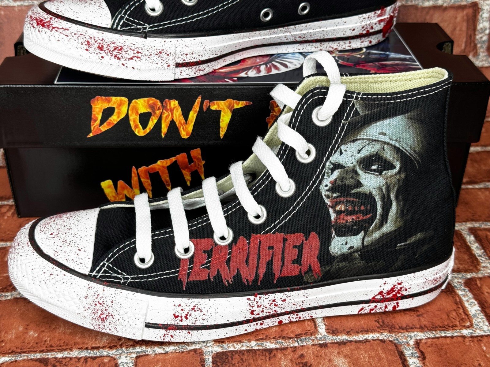 Terrifier Custom Horror High Top Converse Sneakers Scary Movie Shoes | eBay