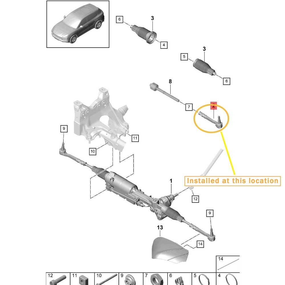 For Touareg Porsche Cayenne Outer Tie Rod BallJoint(L) OEM：4M0423811D ...