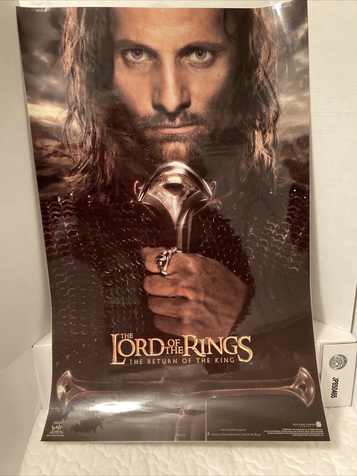 Laminated LOTR Poster: Return of the King -Aragon - 22x35 In Ship Tube ...