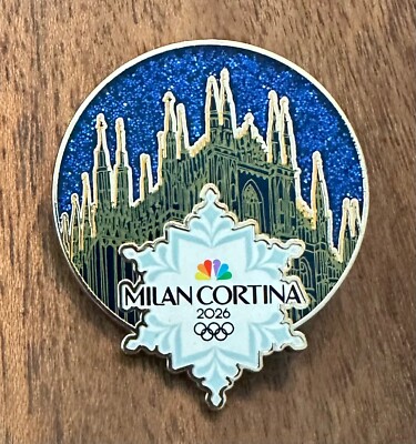 2026 Milan Cortina NBC Duomo Glitter Olympic Media Pin | eBay