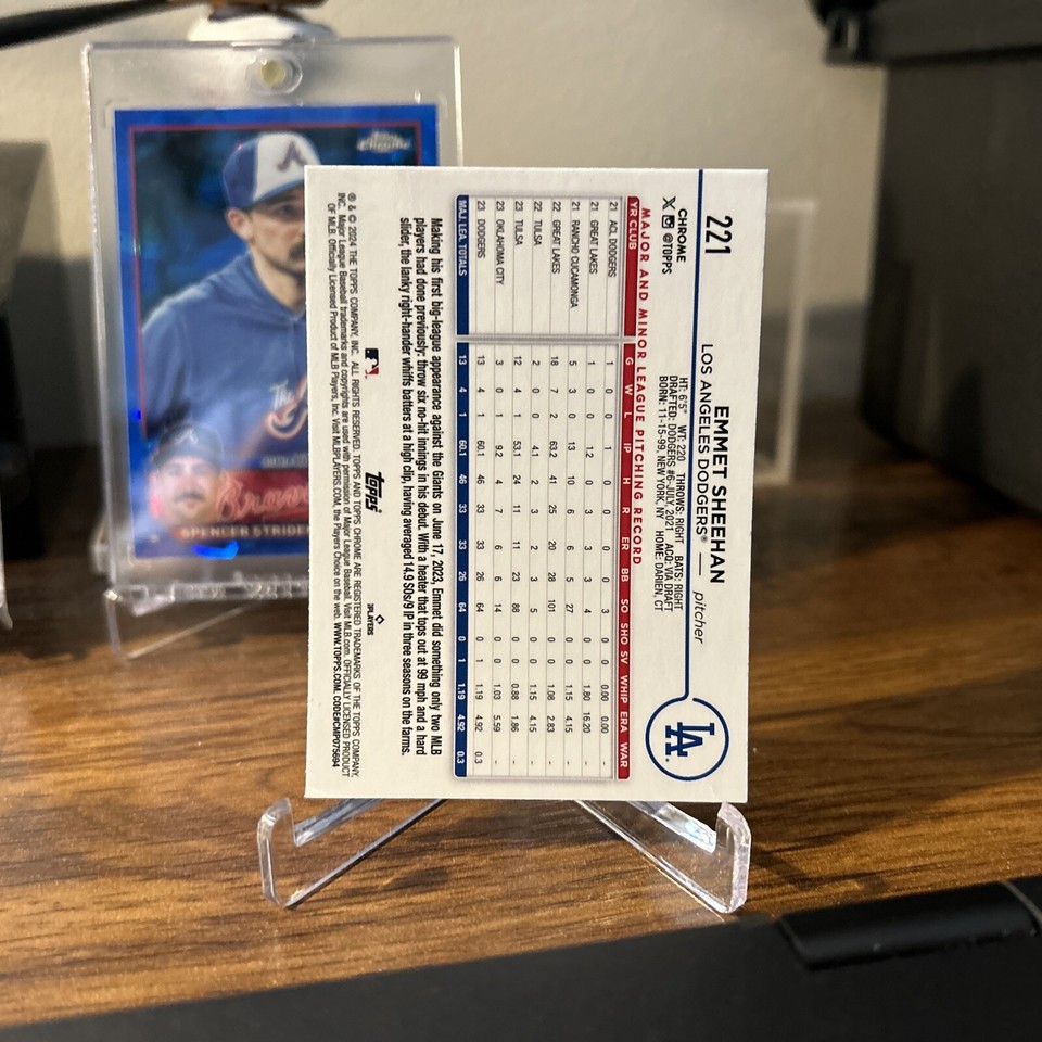 2024 Topps Chrome Emmet Sheehan Rookie RC Ray Wave Refractor #221 ...