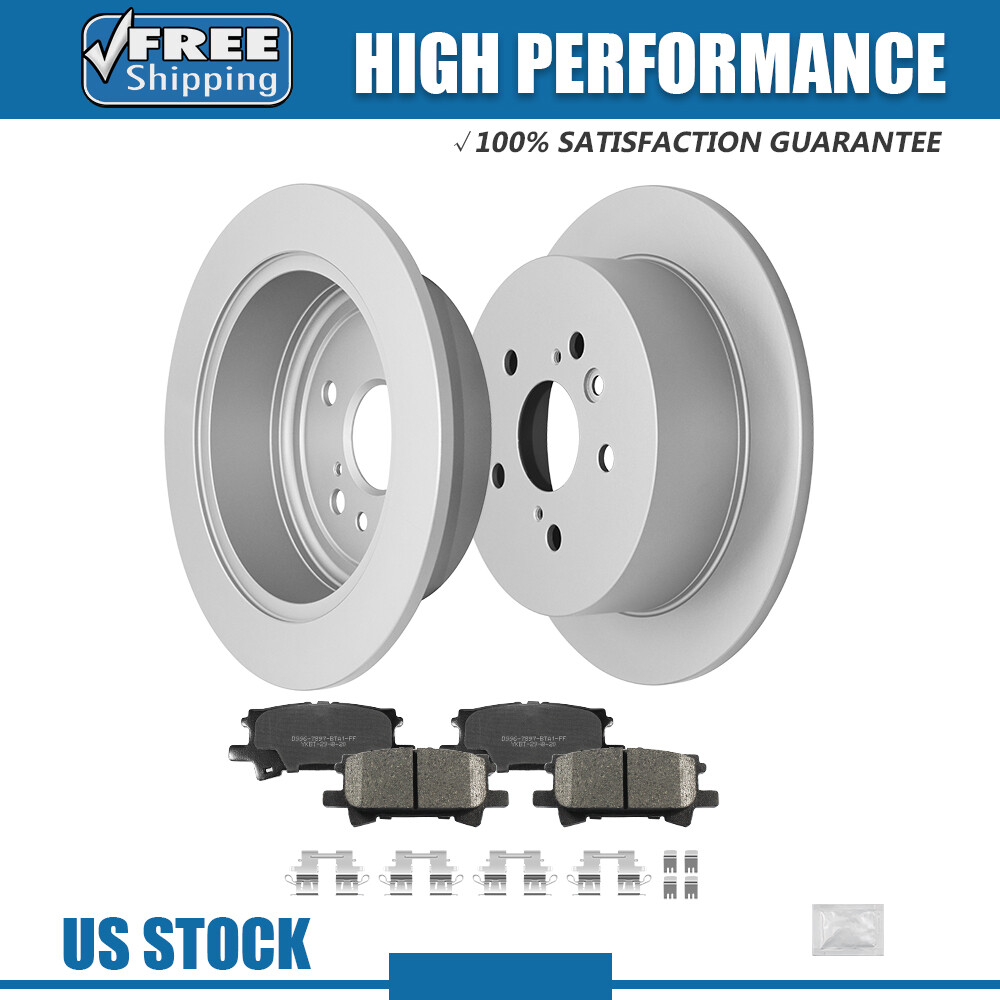 Rear Brake Rotors + Ceramic Brake Pads For Lexus RX330 RX350 RX400h ...