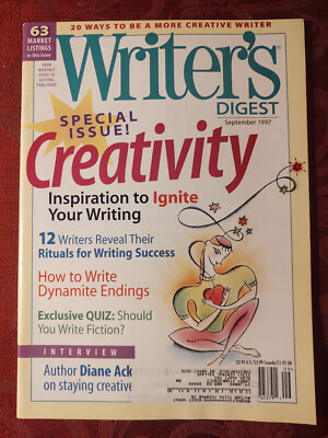 WRITERs DIGEST Magazine September 1997 Eric Maisel Diane Ackerman Mark Canter | eBay