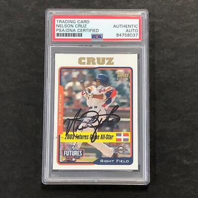 2005 Topps Update #UH206 Nelson Cruz Signed Card AUTO PSA Slabbed ...