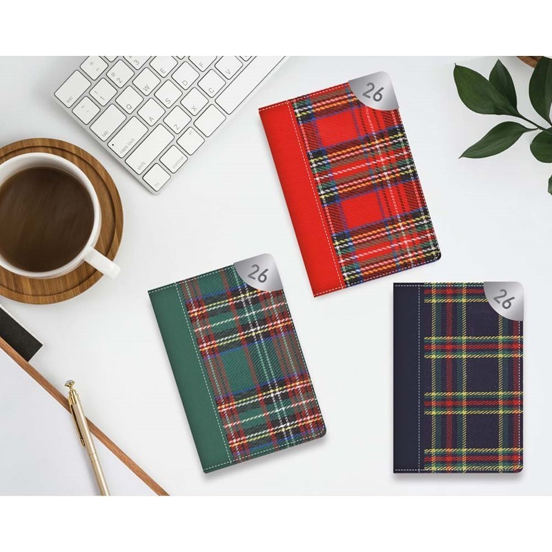 2026 Tartan Pocket Diary Week To View Cloth Planner Organiser Full Year ...