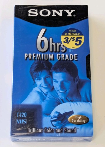 Lot of 3 SEALED New Blank 6 Hour VHS Video Tapes - Sony & Fuji Film ...