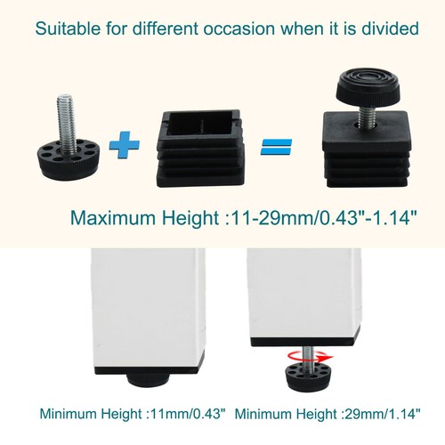 Plastic Square Adjustable Furniture Leveling Foot Insert 50 x 50mm 4 ...