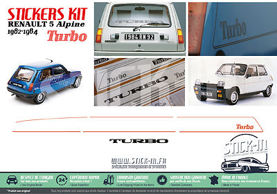 Set complet autocollants stickers Renault 5 Alpine Turbo 1982-1984 R5 ...