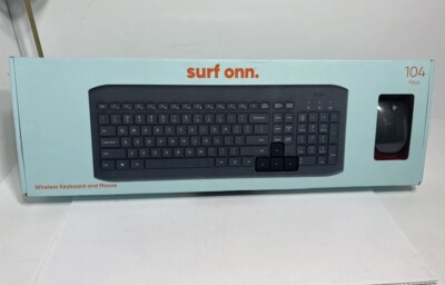 NEW SEALED SURF ONN WIRELESS KEYBOARD AND MOUSE 104 Keys PC and MAC ...