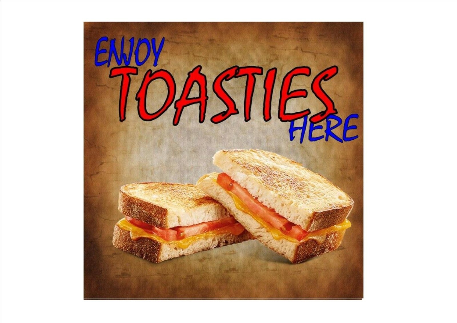 Toasted Sandwich Diner Sign Cafe Sign Toasties Retro Style Kitchen Sign ...