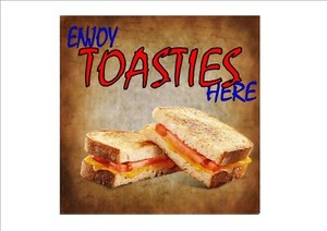 Toasted Sandwich Diner Sign Cafe Sign Toasties Retro Style Kitchen Sign ...