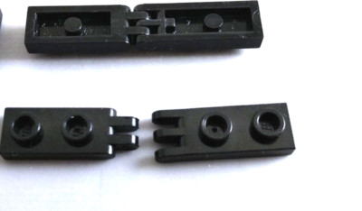 2 Pair LEGO HINGE Plates BLACK 4275 4276 1 x 2 w/2 3 Fingers Hollow ...
