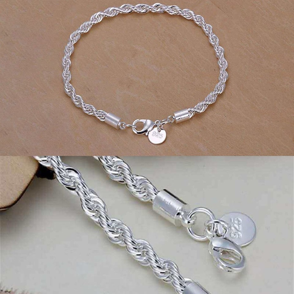 Bead Beads Bracelet Silver Plated Design Womens Jewelry Real Bracelets ...