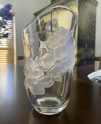 RARE Colony 9" Flower Vase Dogwood Clear (Satin) | eBay