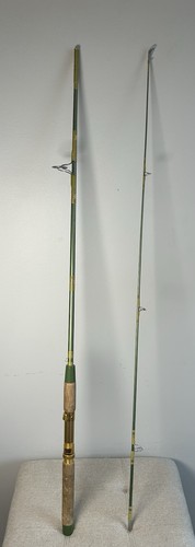 Vintage Fiberglass Green Fishing Spinning Rod 2-pc 6.6' Green - Brand ...