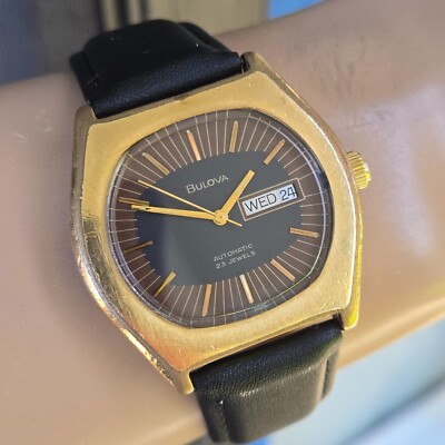 Vintage BULOVA Clipper "AQ" men's automatic watch 40mm day/date swiss ...