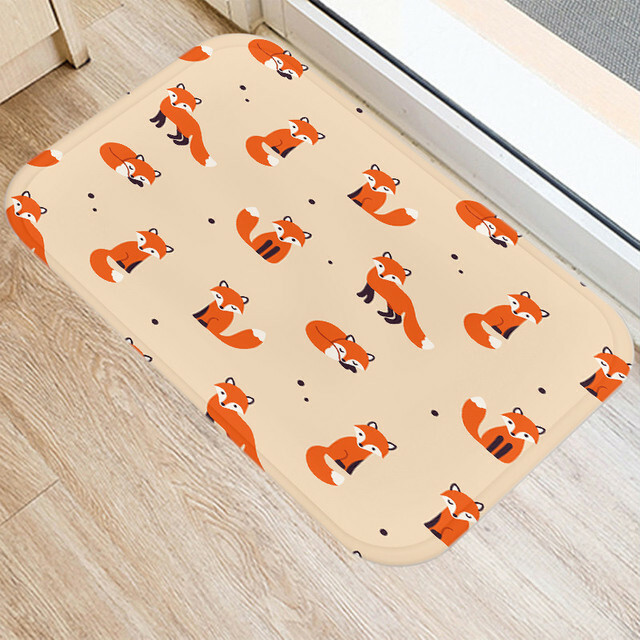 Cartoon fox Door Mat Indoor Hallway Balcony Mats Velvet Living Room ...