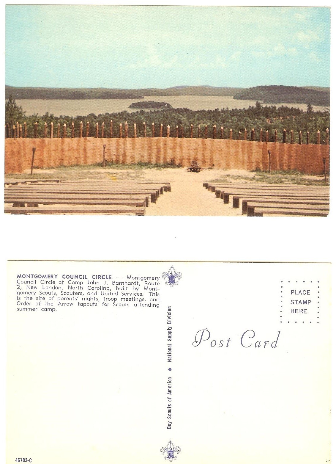 1970s Camp John J. Barnhardt Postcard, Montgomery Circle, Central NC ...