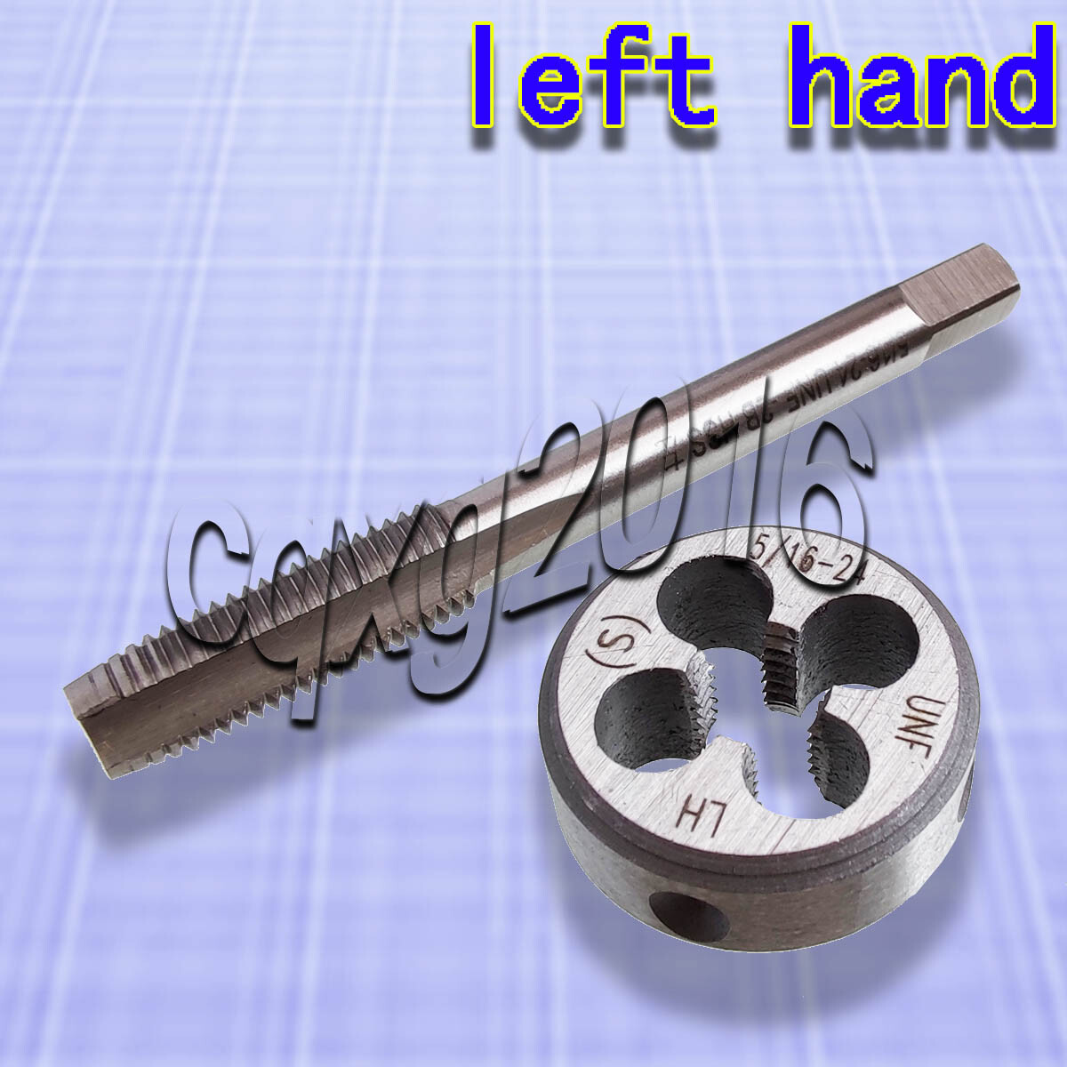 1 set 5/16-24 UNF left-hand Machine tap & die HSS Thread Tools 5/16"×24 ...