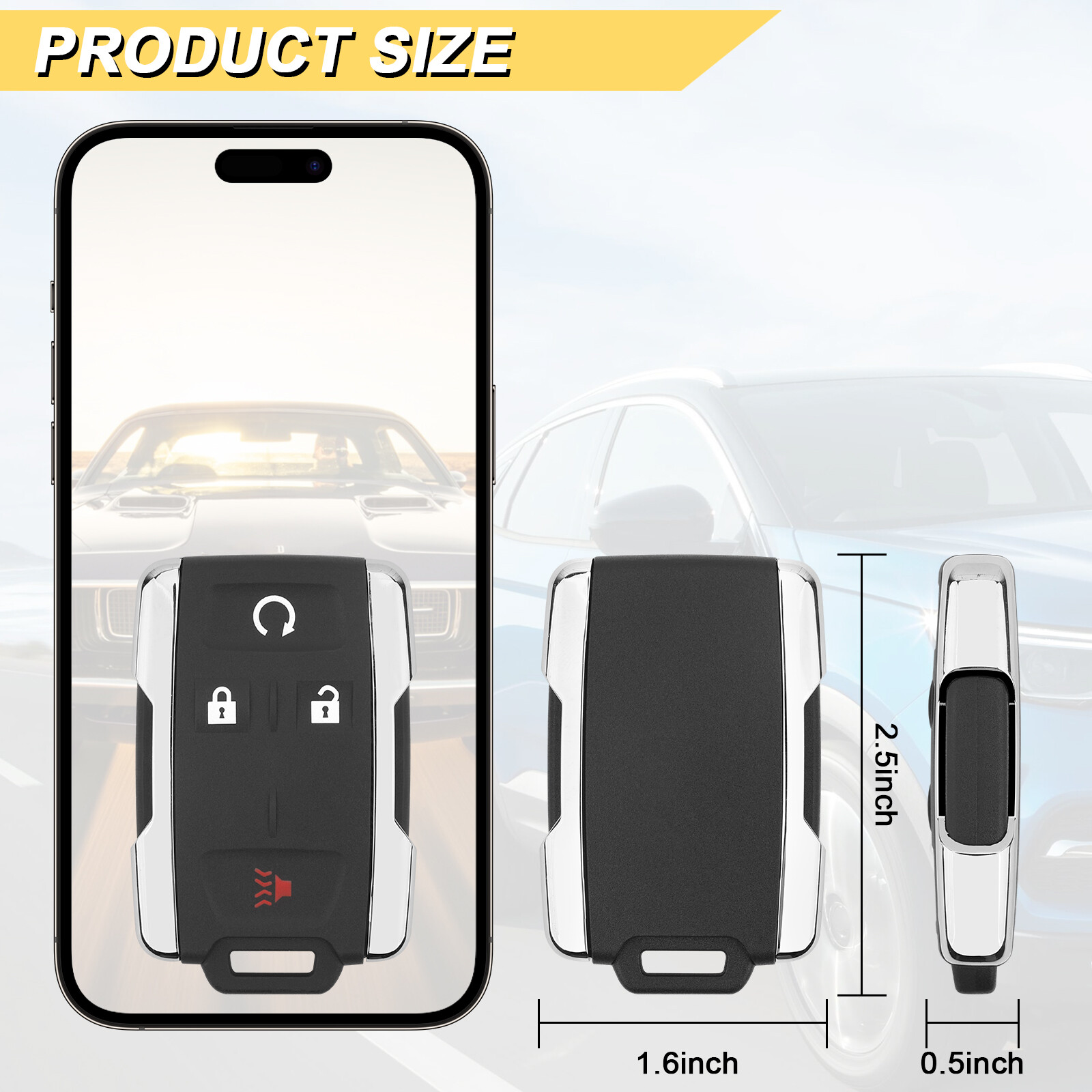 Keyless Remote Start Key Fob for 2014 -2019 Chevy Silverado / 2015-2021 ...