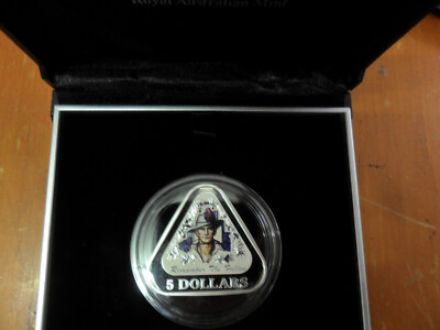 2016 $5 Coloured Silver Proof Triangular Coin: "Remember The Fallen ...