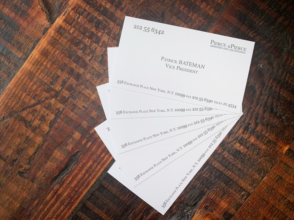 5x American Psycho Patrick Bateman Business Cards | eBay