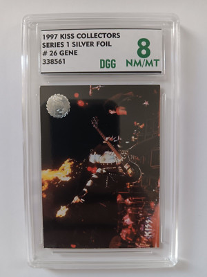 KISS - 1997 Collector Series one silver foil trading cards # 26 Graded ...