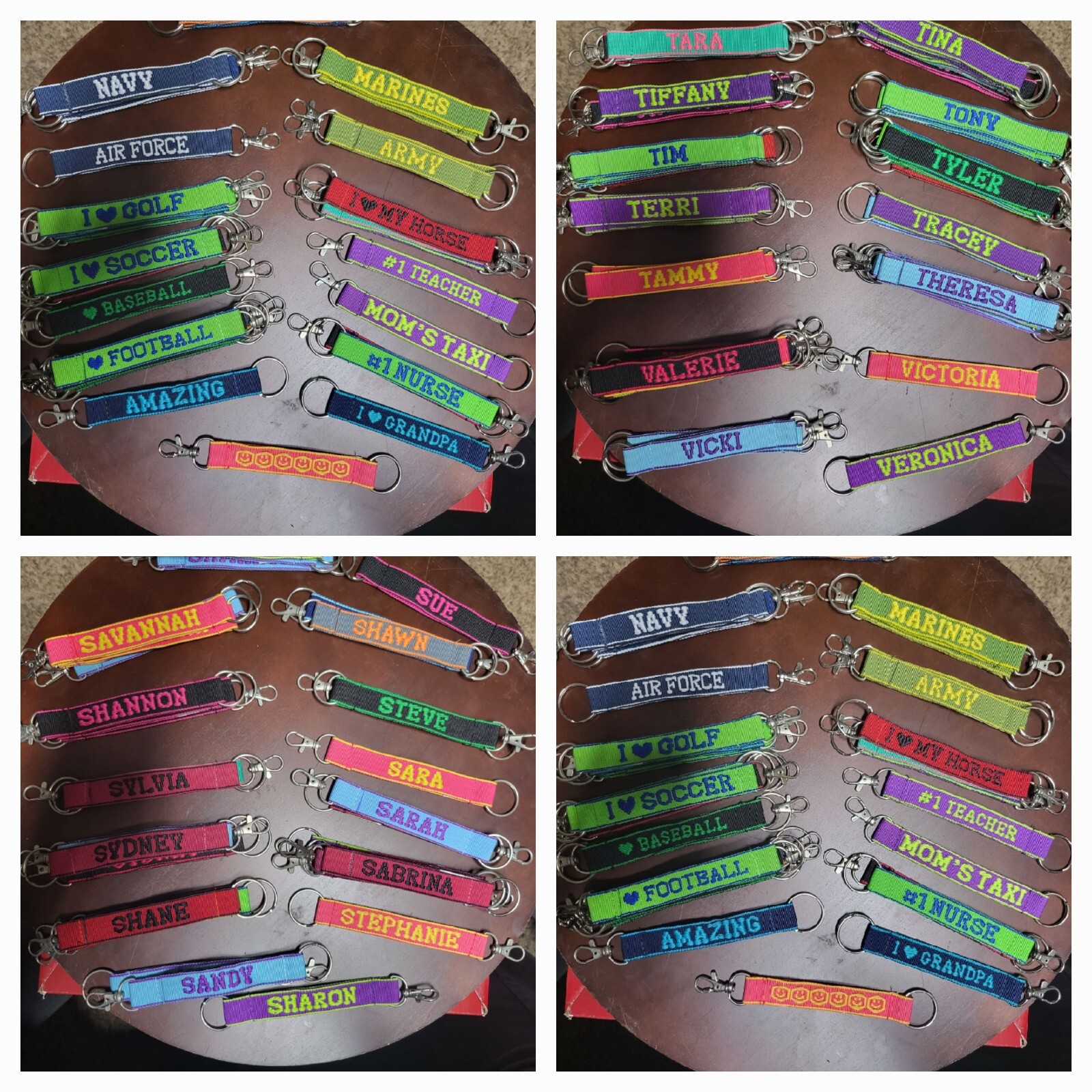 Embroidered Name/saying Strap Key Rings, Keychains with Clasp | eBay