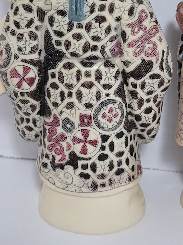 Lot Of 3 Vintage Chinese Fu Lu Shou Star Gods Wise Men Resin Figurines ...