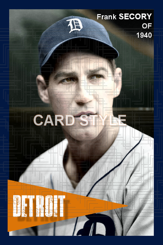Frank Secory - 1940 Detroit Tigers - choose a size - colorized print | eBay