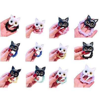 Cartoon Cats Scrunchies Intestine Cloth Ring Scrunchy Hair Band for ...