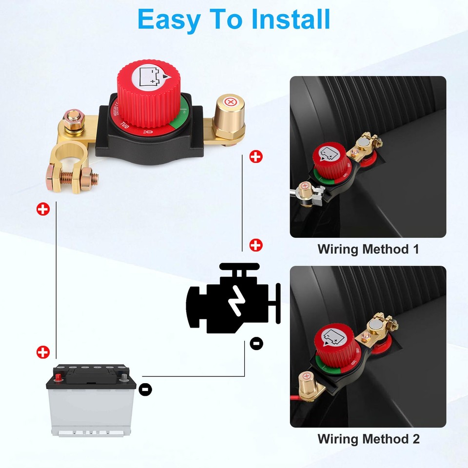 Top Post Battery Disconnect Switch 12-48V Marine Battery Cut Off Switch ...