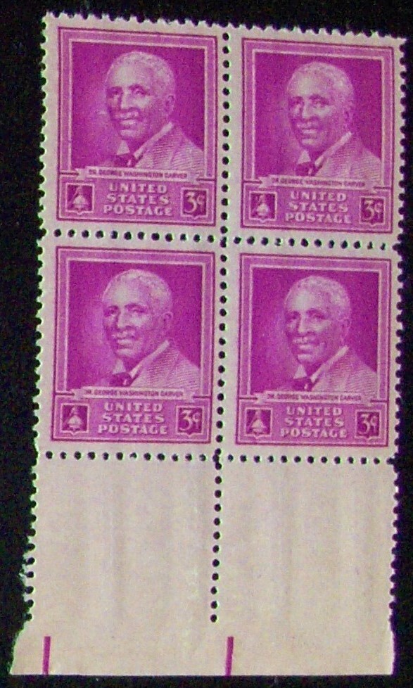US 3c stamp block of 4. SC #953 Dr. George Washington Carver MNH 1948 ...