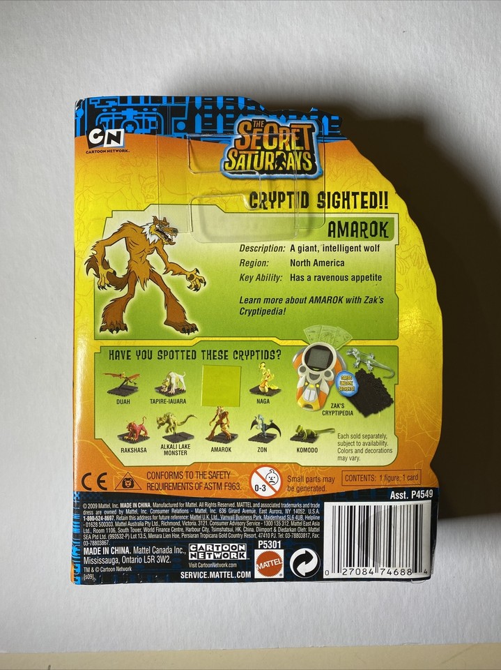 Mattel Amarok 3.5" Action Figure Secret Saturdays Cartoon Network ...