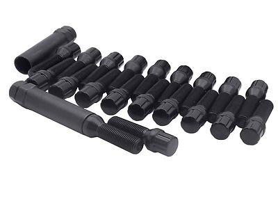20 Black 6 Spline EXTENDED Lug Bolts M12x1.5 [ 40mm Shank ] | eBay
