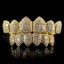 18K Gold Plated Top Bottom GRILLZ CZ Cluster Custom Slugs Mouth Teeth ...