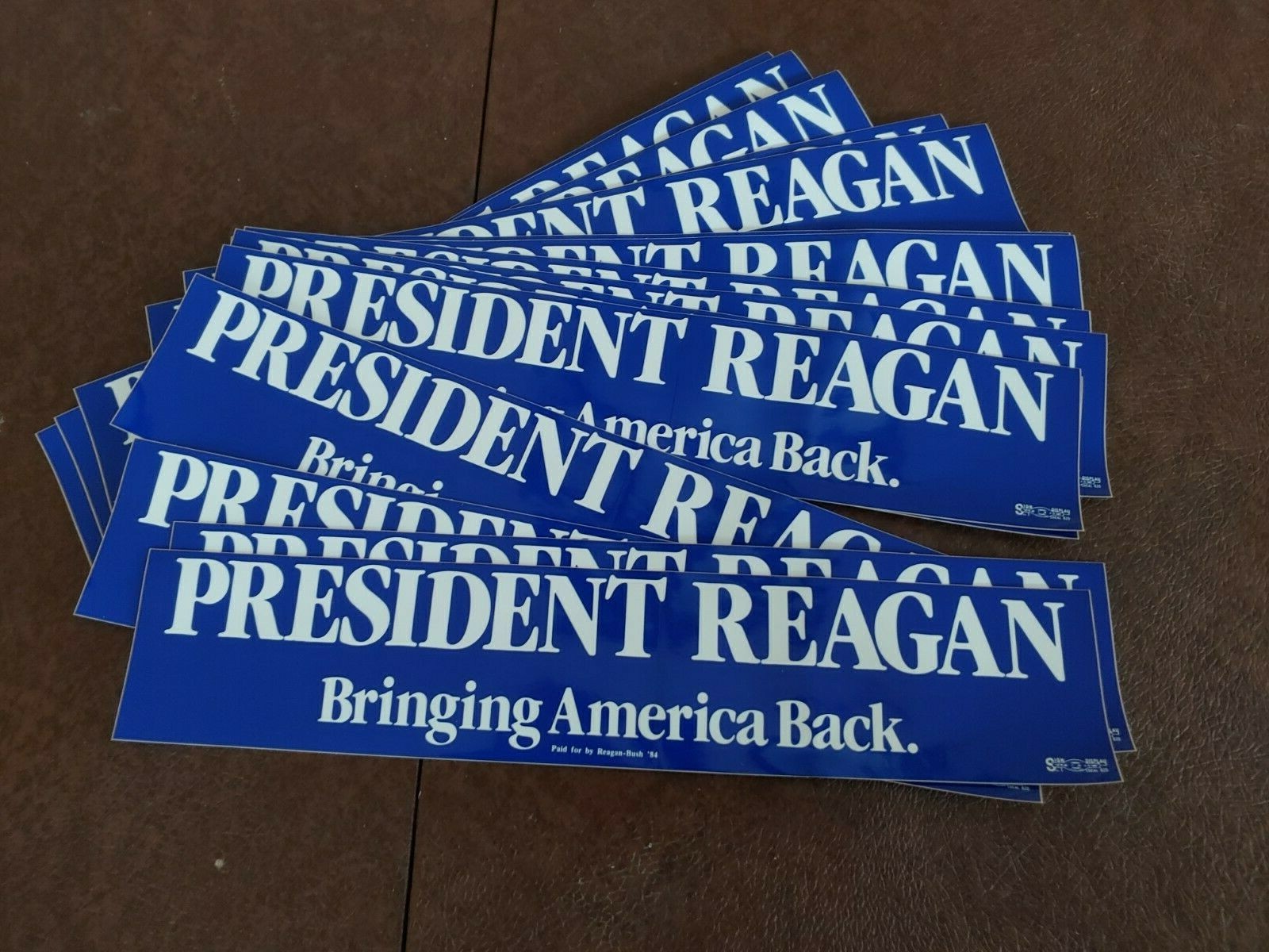 lot 15 PRESIDENT RONALD REAGAN BUMPER STICKERS gop 1984 BRINGING ...