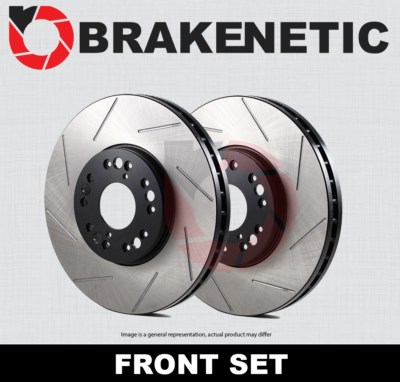 FRONT SET BRAKENETIC PREMIUM Slotted Brake Rotors 20-22 GR SUPRA A90 ...