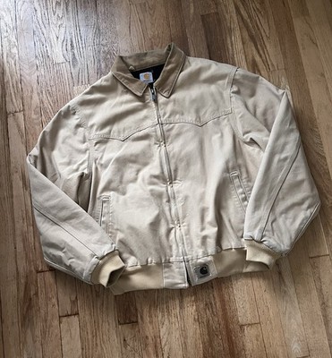 Vintage 90s Carhartt Tan Santa Fe Workwear Zip Up Jacket Men’s L/XL ...