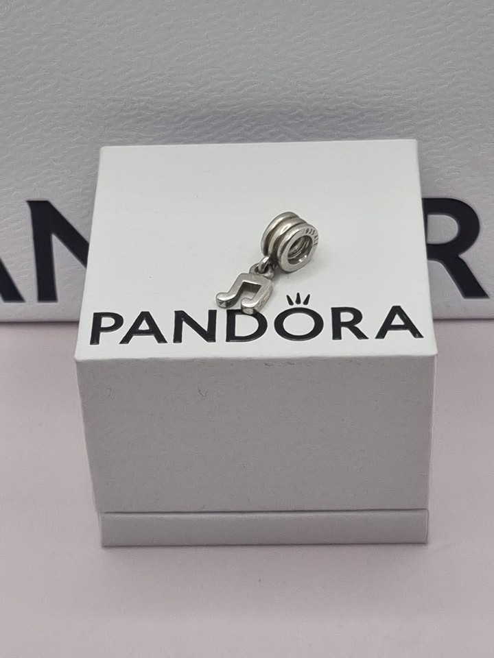 Genuine Pandora Silver Music Note Dangle Charm, Good Condition, Boxed ...